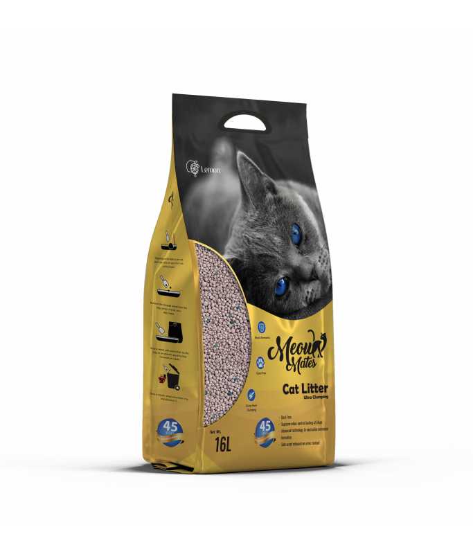 Meow Mates Bentonite Cat Litter - Lemon Scent 16L/10kg | SMBG B2B Website